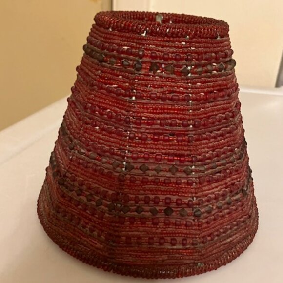 Pottery Barn | Accents | Pottery Barn Three Red Beaded Lamp Shades ...